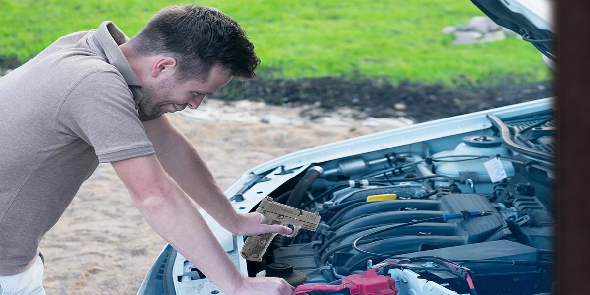 Local Man Unclear Why Gun Not Appropriate Tool To Fix Car Engine